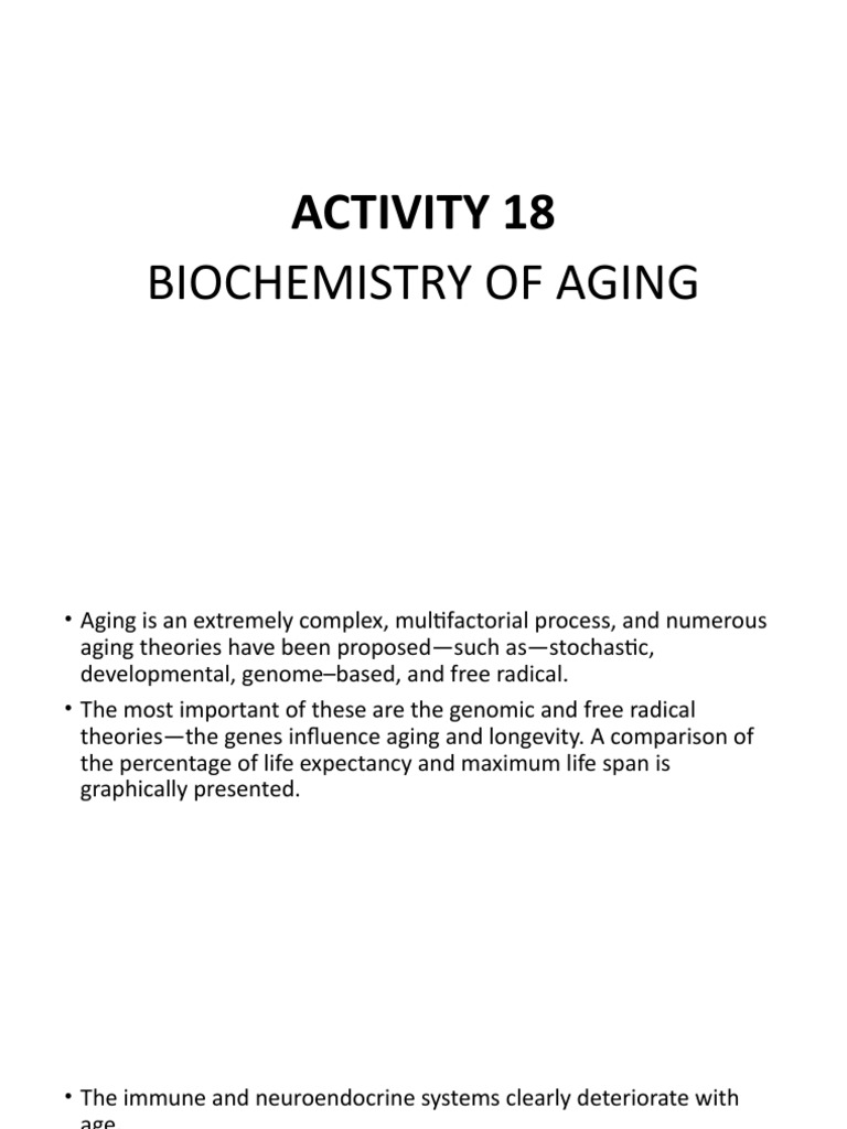 Activity 18 Aging | PDF | Mitochondrion | Ageing