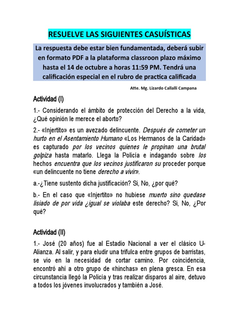 Resuelve Las Siguientes Casuísticas | PDF | Ciencias sociales