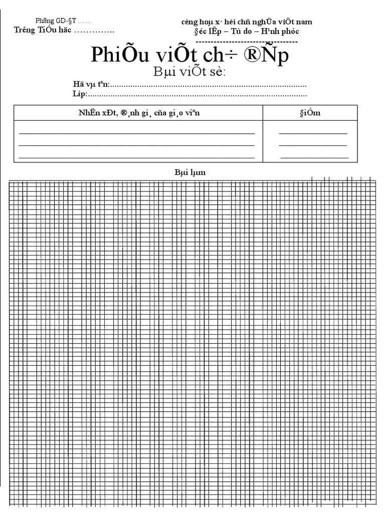 Phieu Viet Chu Dep | PDF