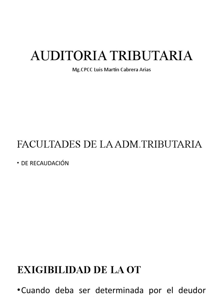 Auditoria Tributaria 2-1 | PDF | Finanzas y dinero
