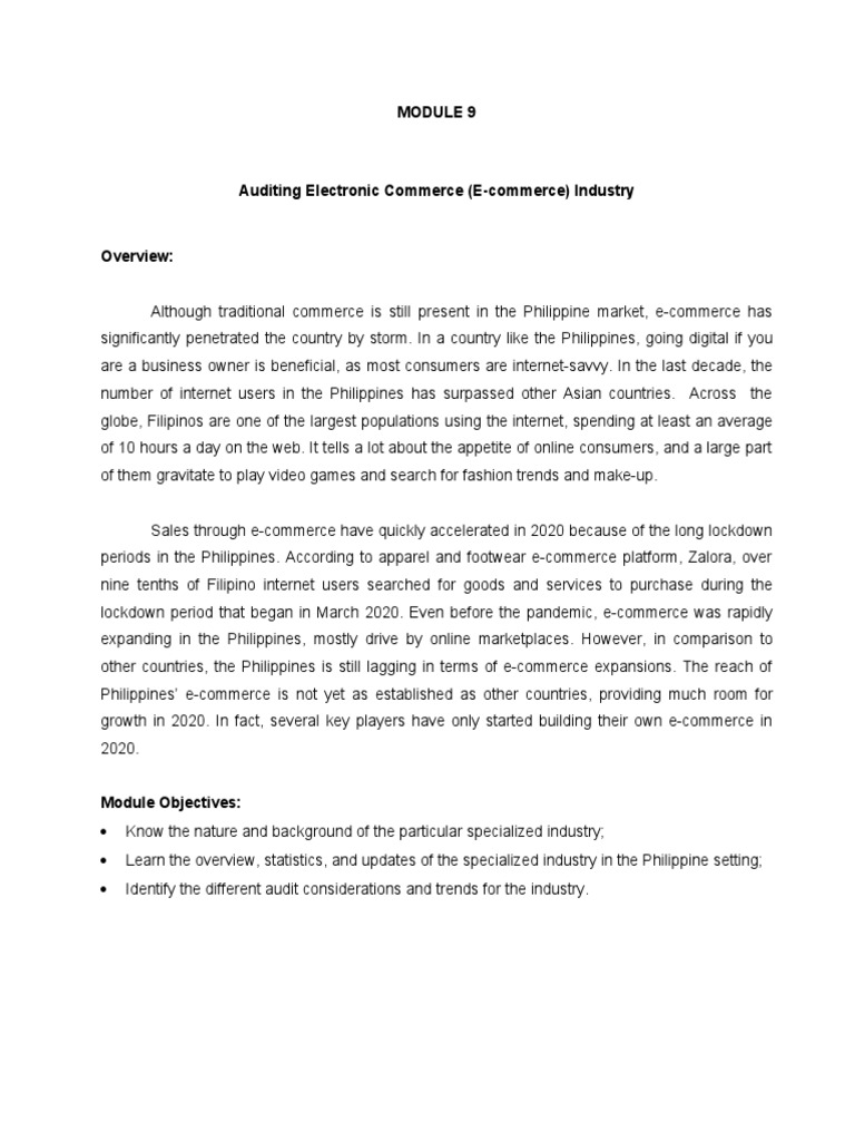 E-Commerce Trends in the Philippines | PDF | E Commerce | Financial Audit