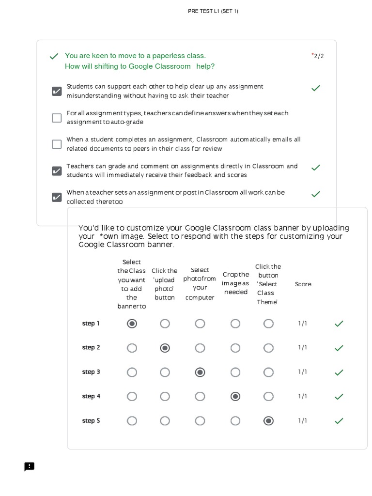 PRE TEST L1 (SET 1) Edit2 (Recovered) | PDF