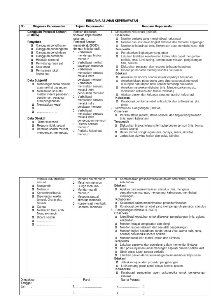 (D.0085) Gangguan Persepsi Sensori | PDF