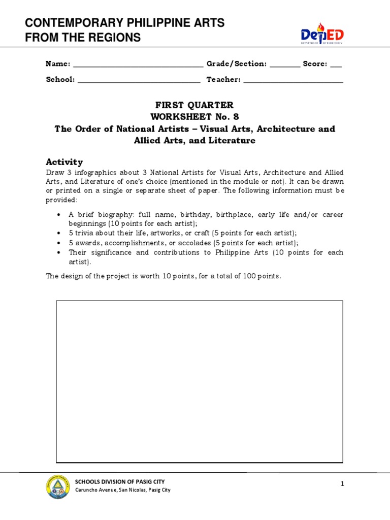 Contemporary Arts - Q1 - DW8 | PDF