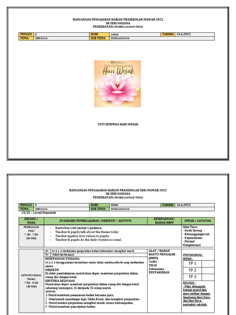 e-RPH Prasekolah 2022 M9 | PDF