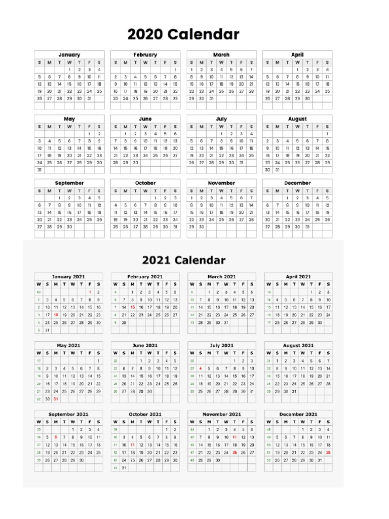 Calendar 2020-2021 | PDF