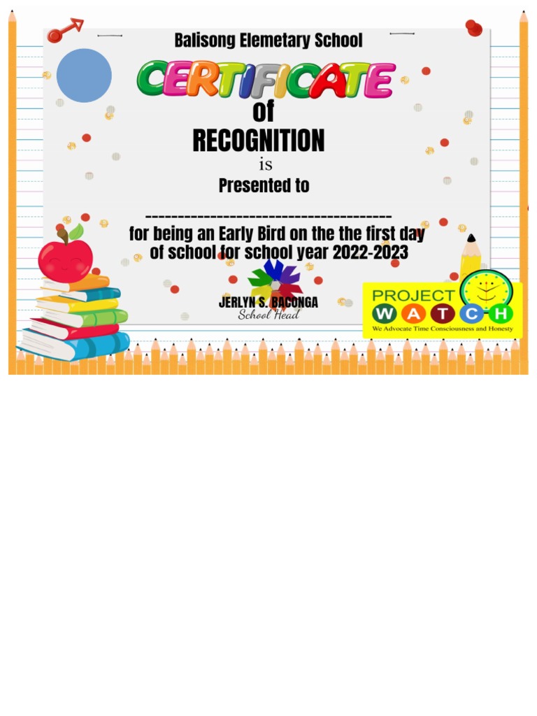 Certificate of Early Bird | PDF