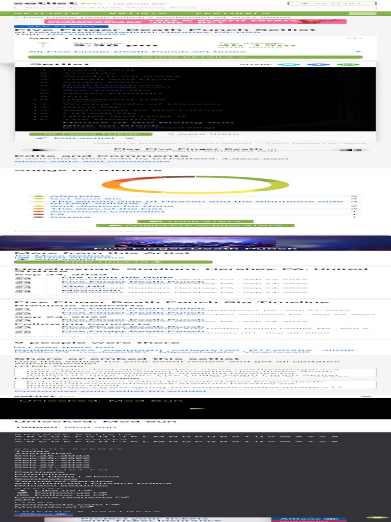 Five Finger Death Punch Concert Setlist at Hersheypark Stadium, Hershey ...