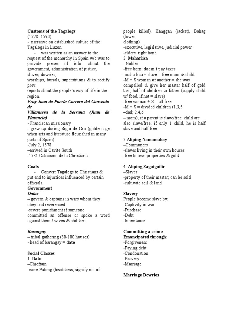 Tagalog Customs for Spanish Monarchy | PDF | Idolatry | Ghosts