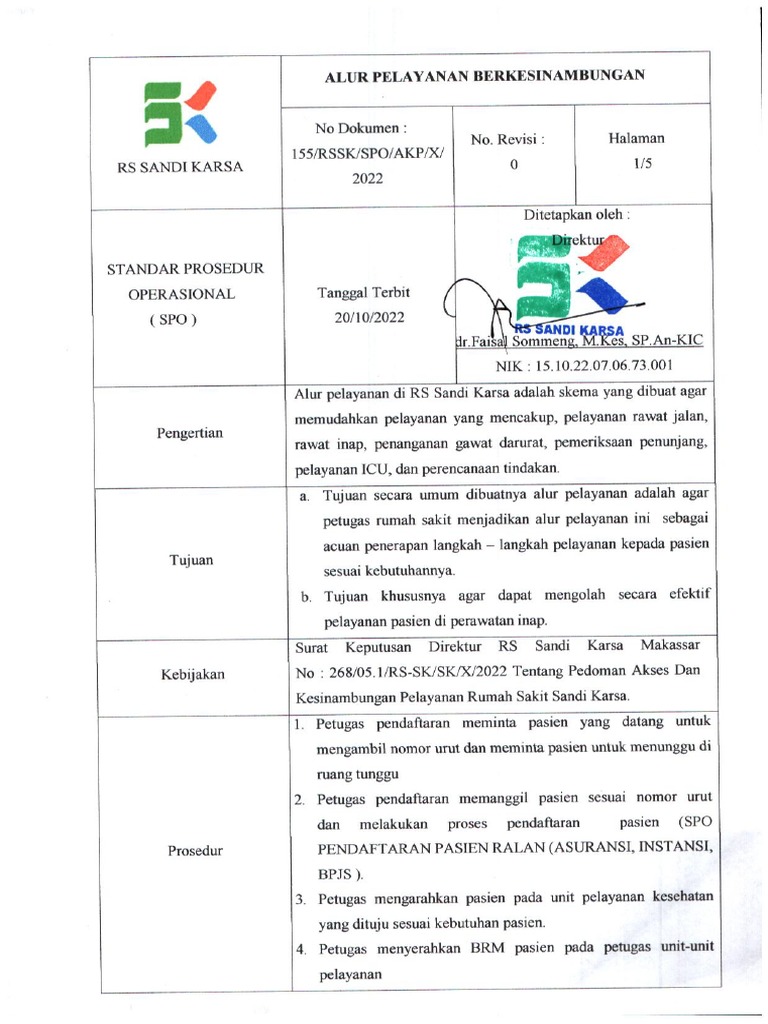 AKP 1 EP A Poin C (Alur Pelayanan Berkesinambungan) | PDF