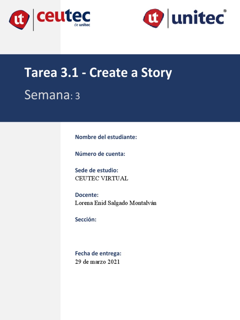 S3-Tarea 3.1 - Create A Story | PDF