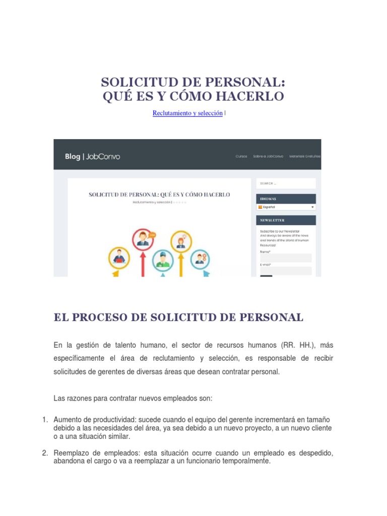 Solicitud de Personal | PDF | Reclutamiento | Economias