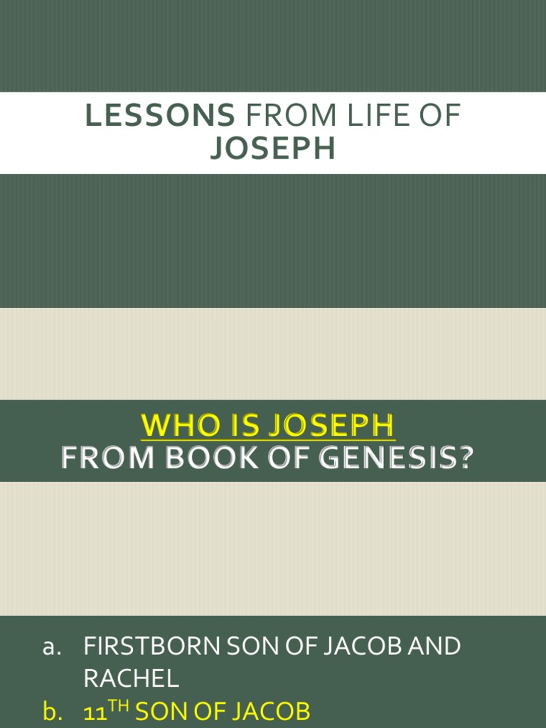 Lessons From Life of Joseph | PDF