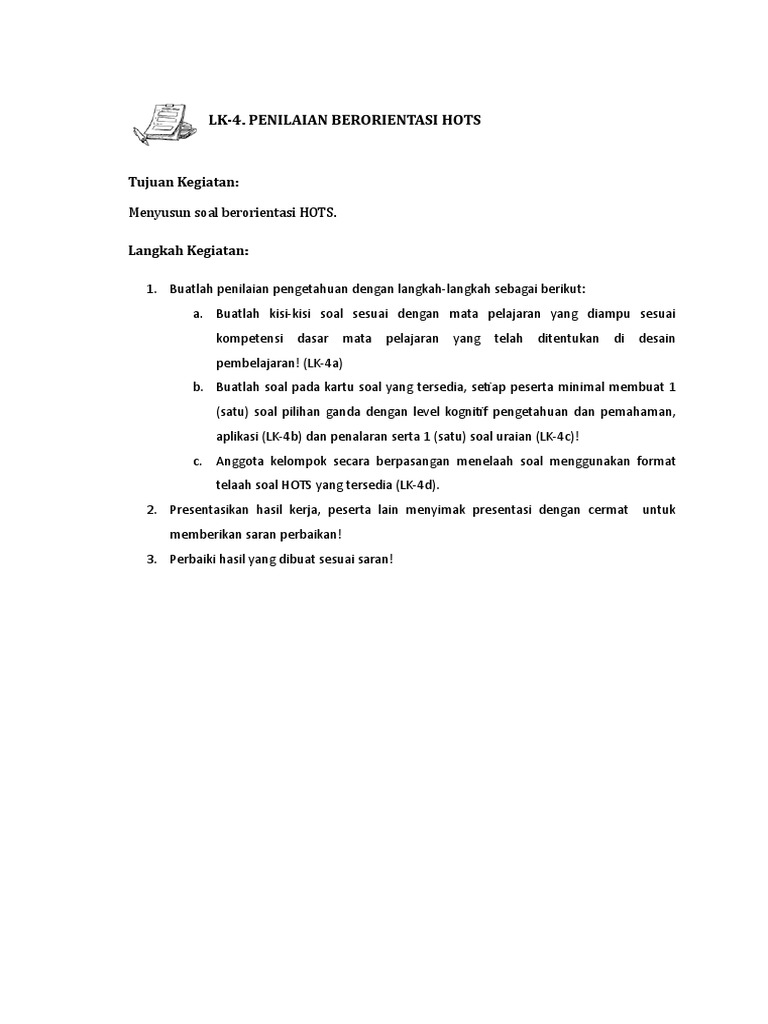 LK.4 Penilaian HOTS Relasi Dan Fungsi Wentri K | PDF