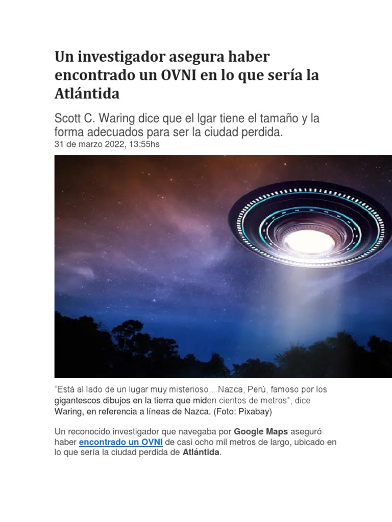 OVNI en La Atlántida | PDF