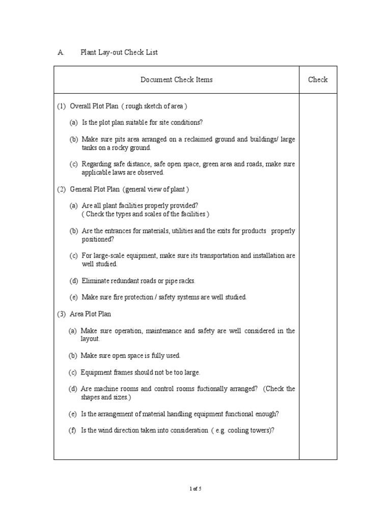 Checking Procedure For Plant Layout & Piping | PDF | Pipe (Fluid ...