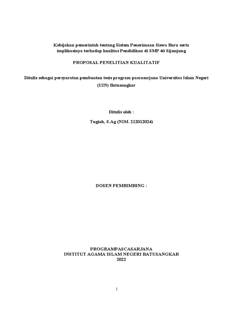 HAL Proposal Buk Tugiah | PDF