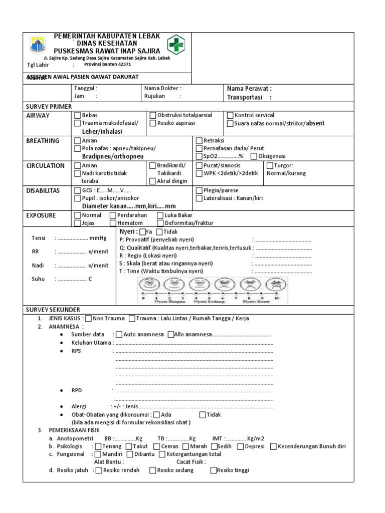 Form Rekam Medis Ugd | PDF