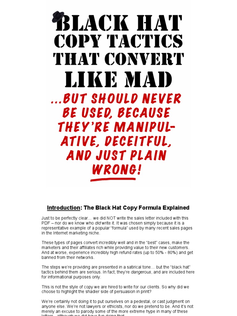 Blackhat Copy Formula WSO | PDF