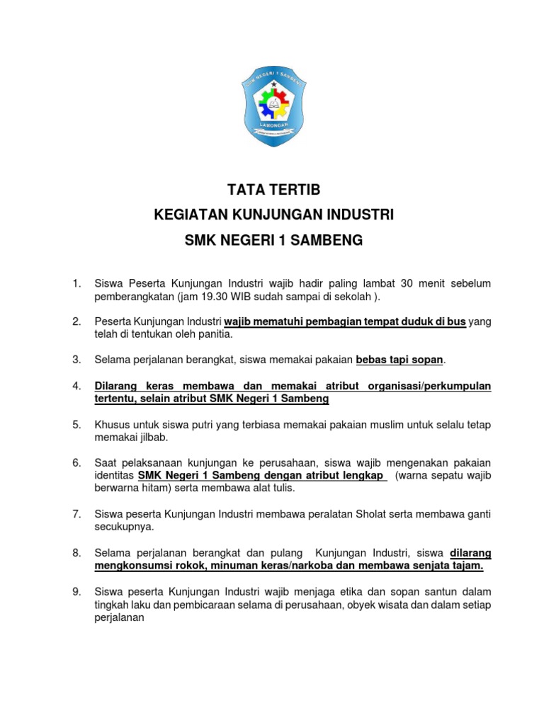 TATA TERTIB Rev | PDF | Gaya Hidup