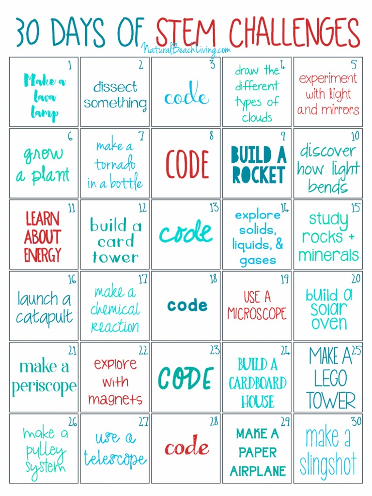 30 Days of STEM Challenges NBL | PDF