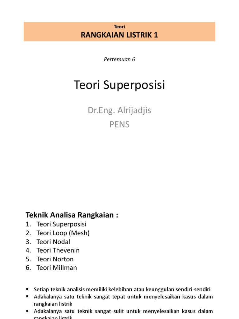 Pertemuan 6 Teori Superposisi - 2021 | PDF