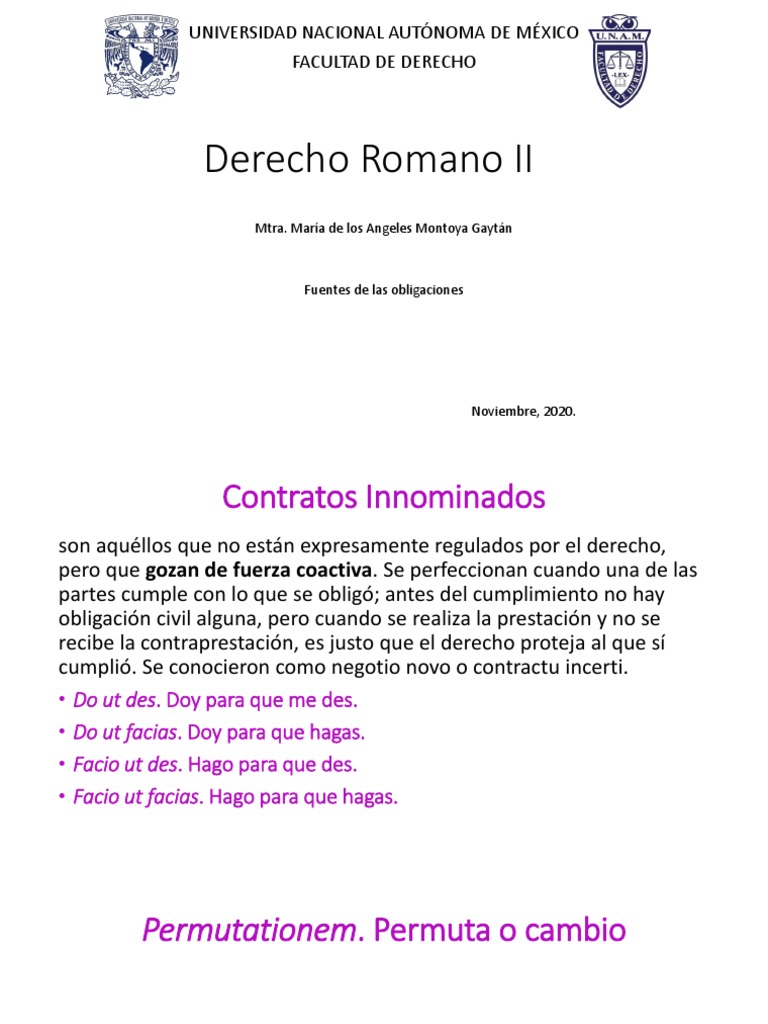 II.8. Contratos - 6 - INNOMINADOS | PDF | Derecho contractual | Ley de ...