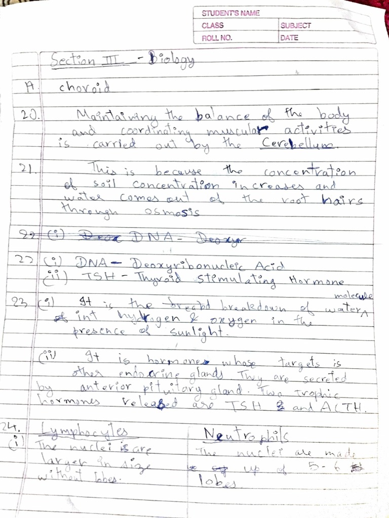 Allen Subjective ICSE Biology | PDF