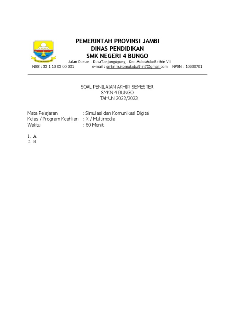 Format Soal Essay Dan Kisi-Kisi SKD | PDF