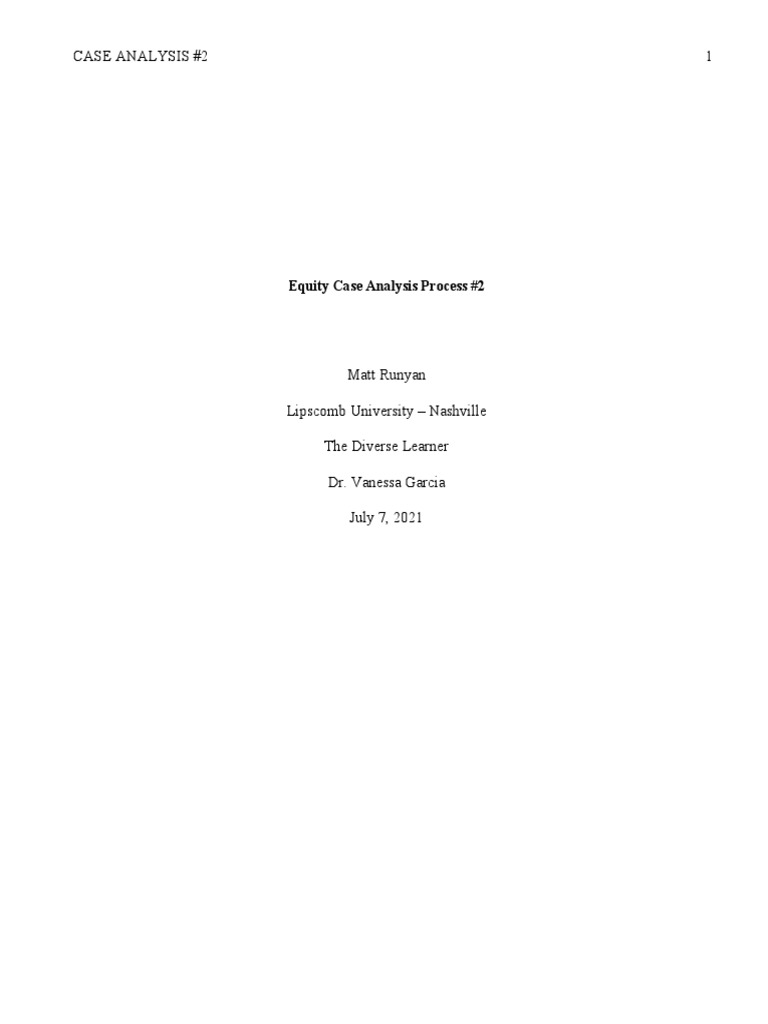 Case Study 2 - TDL - Runyan | PDF