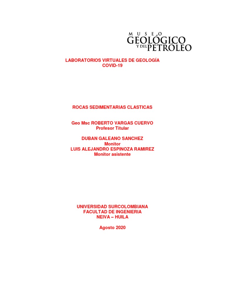 Identificación de Rocas Sedimentarias Clásticas | PDF | Roca clástica ...