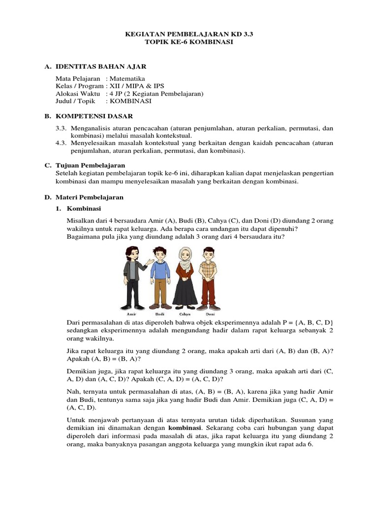 Topik 6 Kombinasi Tuk Siswa | PDF