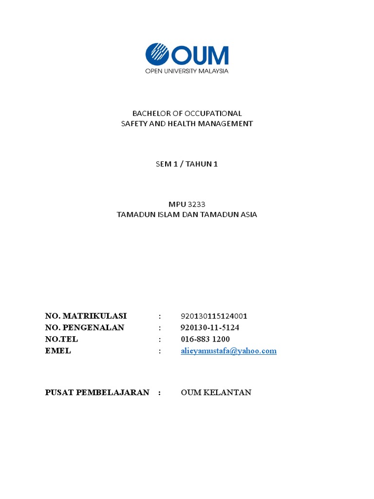 Tugasan 1.assignment Titas MPU 3233 | PDF