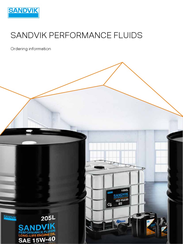 Sandvik Hydraulic and Engine Oils Overview | PDF | Continuum Mechanics ...