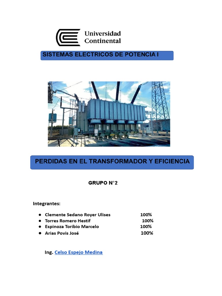 Perdidas y Eficiencia en El Transformador | PDF | Transformador | Inductor