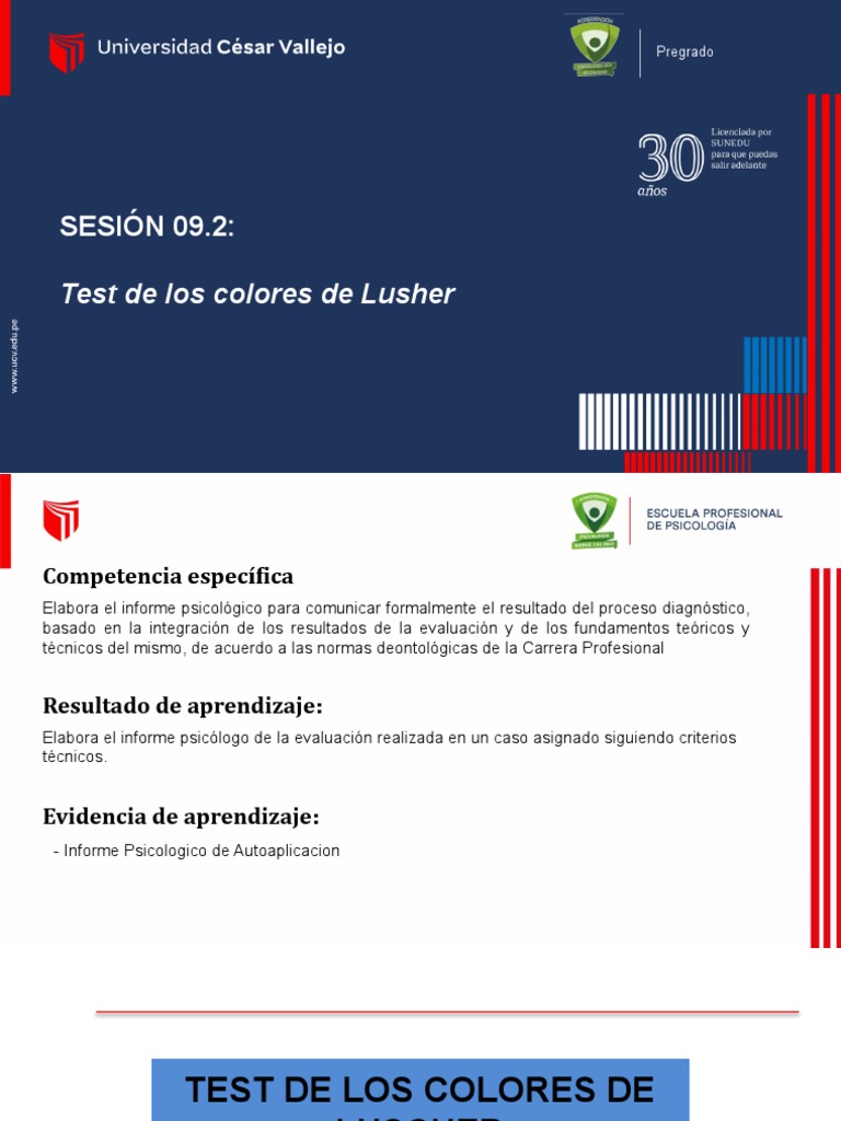 Test de Los Colores de Lusher - Manual | PDF | Color | Evaluación