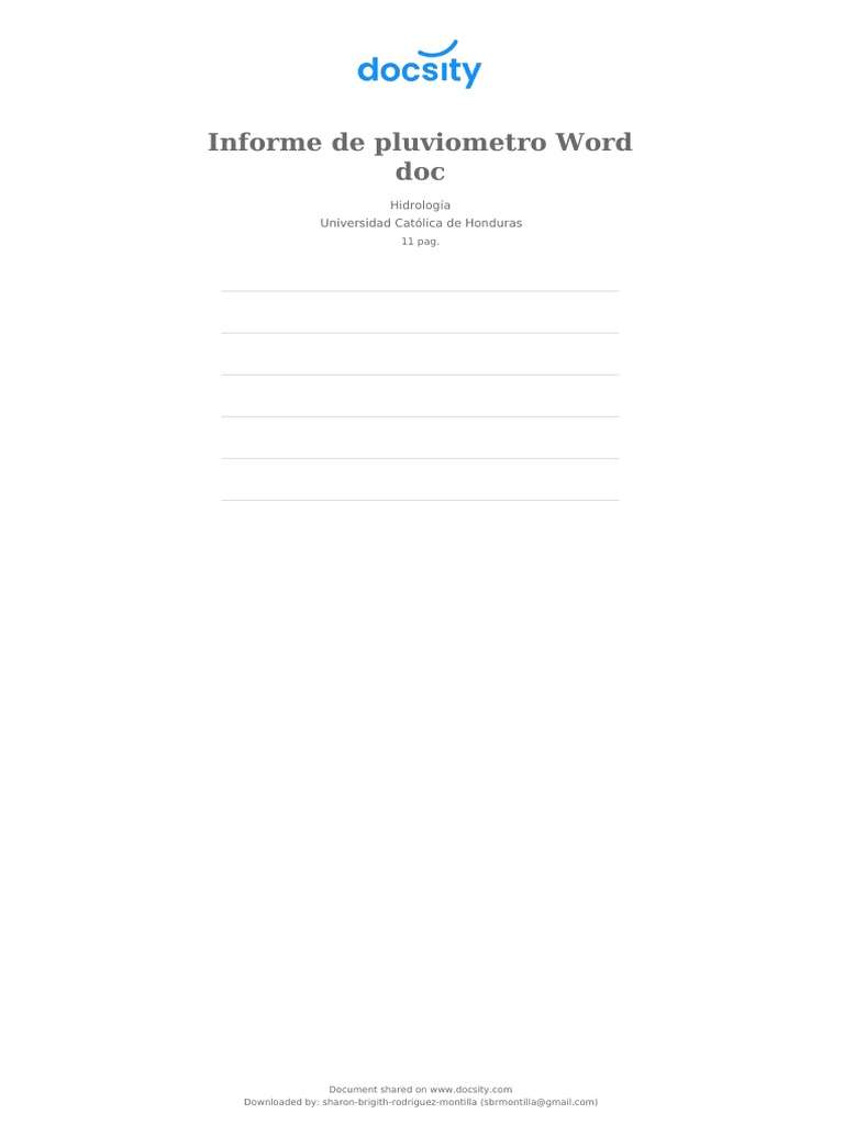 Docsity Informe de Pluviometro Word | PDF | Lluvia | Agua