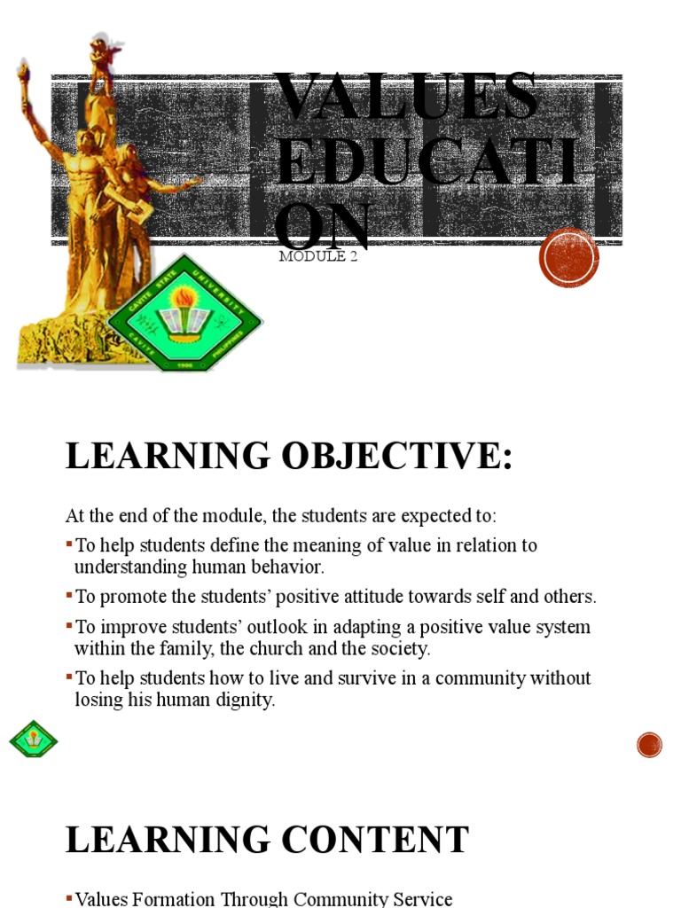 Lesson 2 - Values Education | PDF | Self | Love