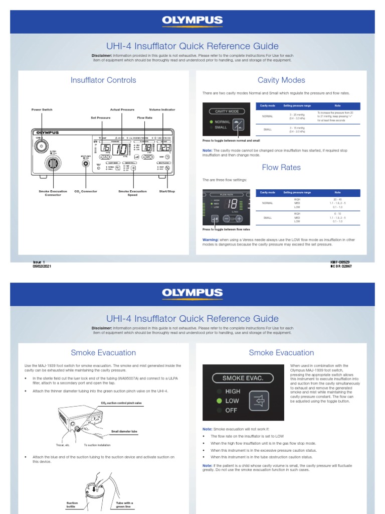 KMF 08929 UHI 4 Insufflator Reference Guide | PDF | Switch | Valve