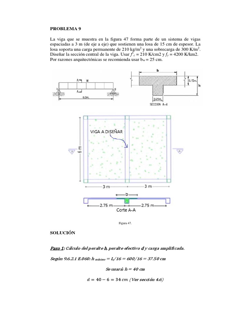 Capitulo 5 Vigas t Diseño Problemas 9-11 | PDF | Viga (Estructura) | Elementos arquitectónicos