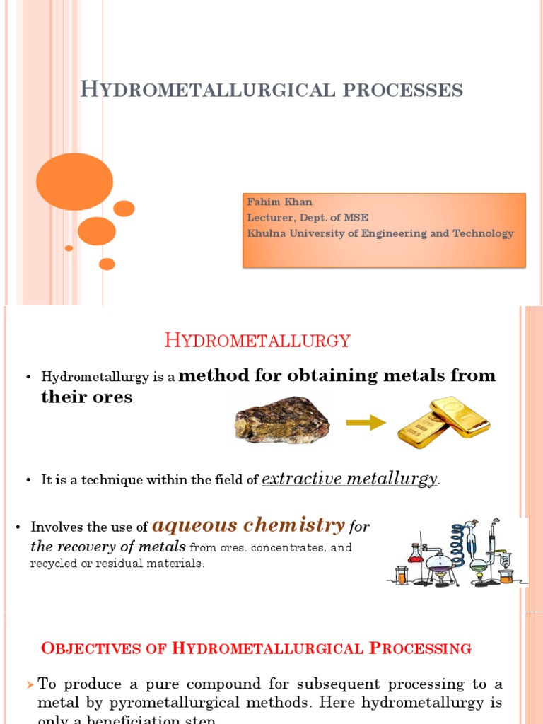 Hydrometallurgy | PDF | Redox | Precipitation (Chemistry)