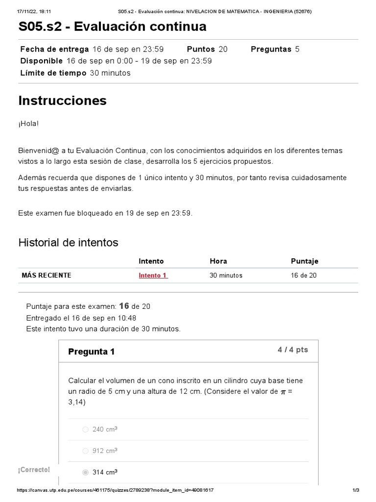 S05.s2 - Evaluación Continua - NIVELACION DE MATEMATICA - INGENIERIA (52676) | PDF | Formas ...