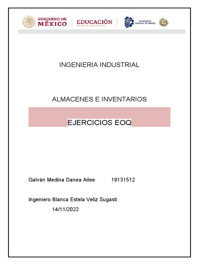Ejercicios Eoq | PDF