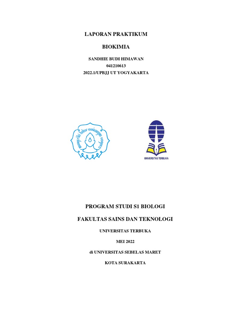 Laporan Praktikum Biokimia Terbaru | PDF | Sains & Matematika
