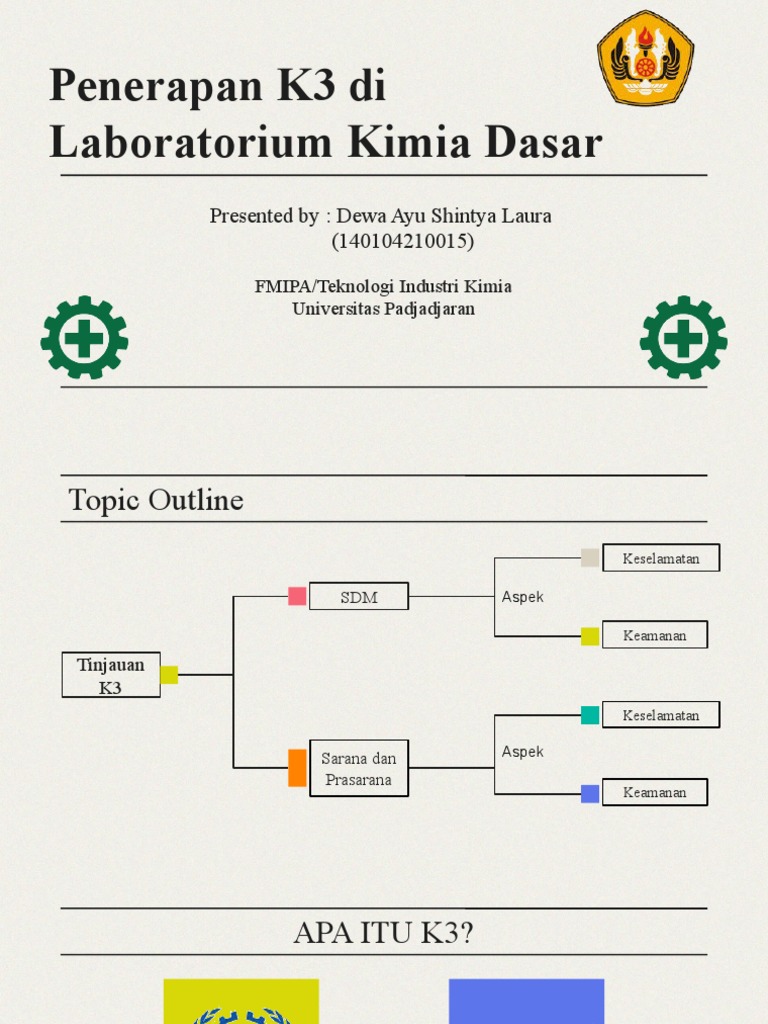 Penerapan K3 Di Laboratorium Kimia Dasar: Presented By: Dewa Ayu Shintya Laura (140104210015) | PDF
