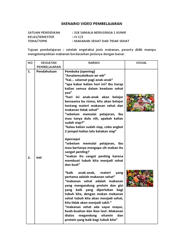 Skenario Video Pembelajaran | PDF