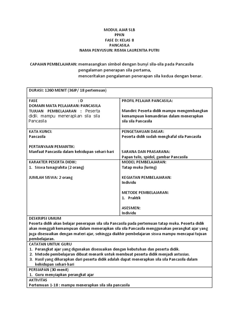 Modul PKN Pancasila | PDF | Pengembangan Diri