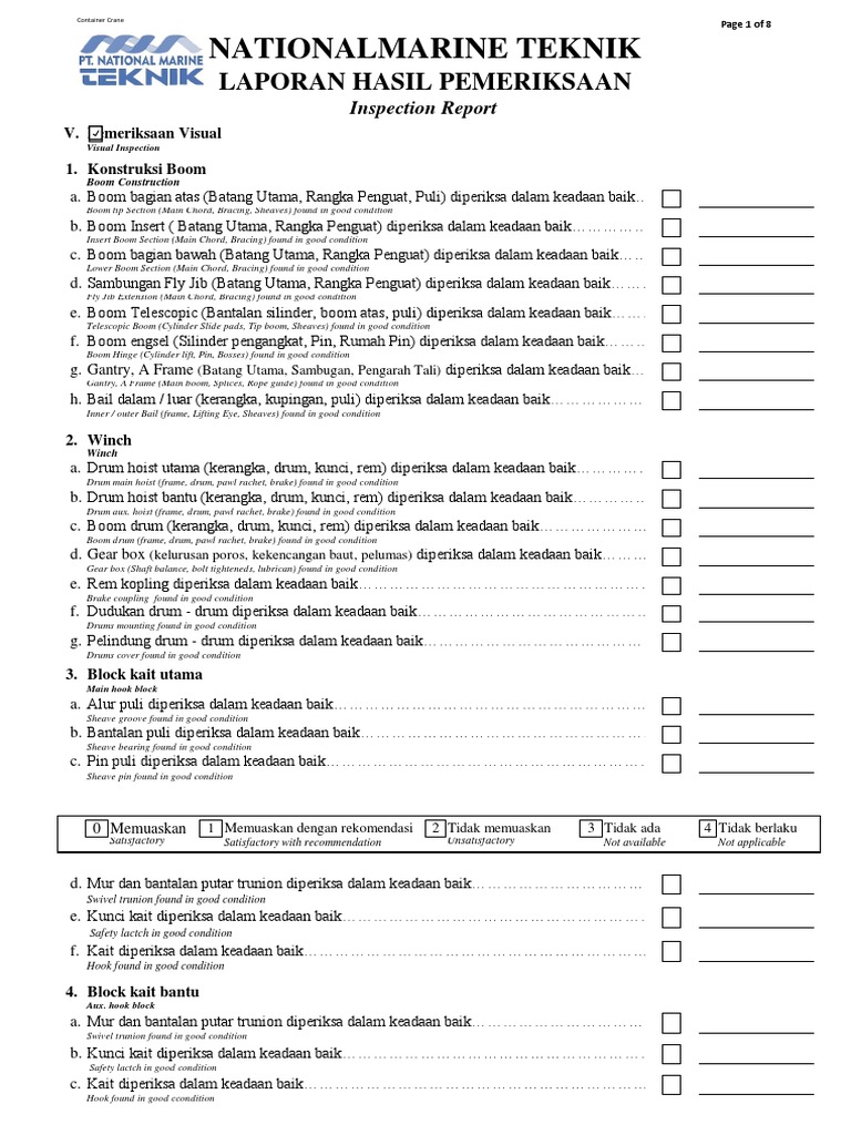 Crane Visual Cek | PDF