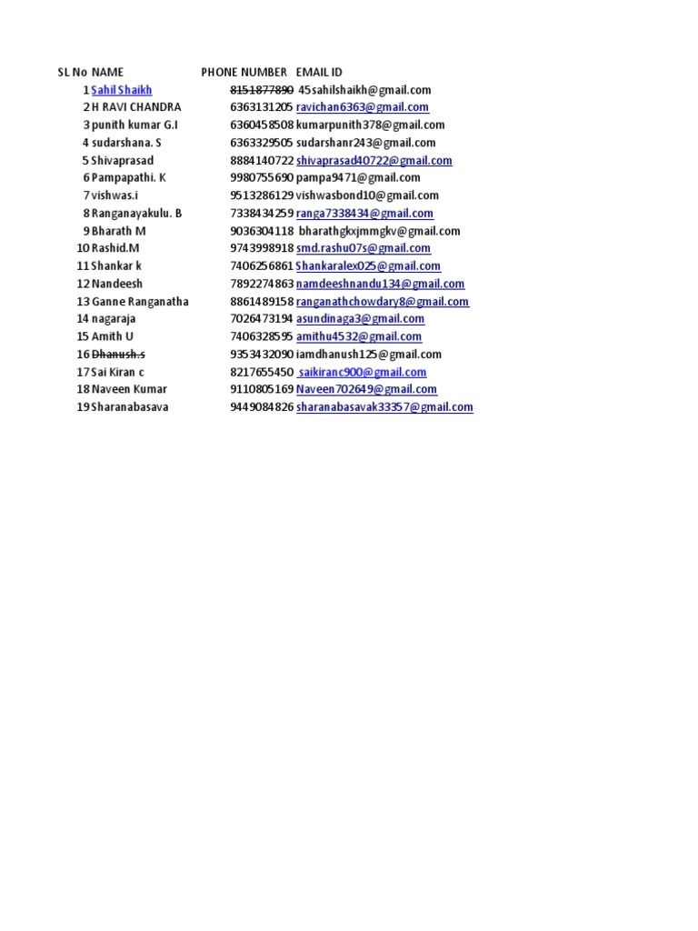Name, Emailid | PDF