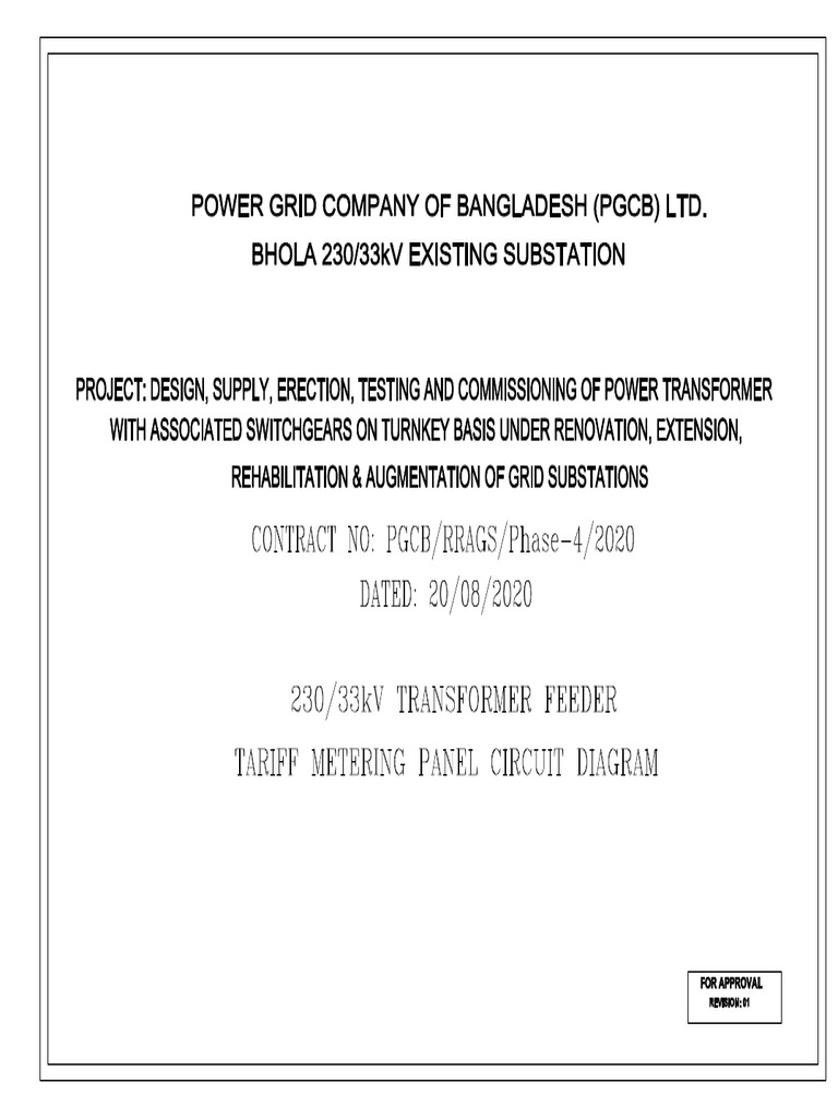 Tariff Metering Panel Bhola Rev01 | PDF